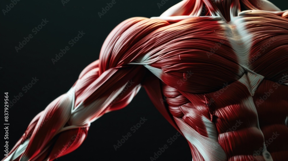 Image of well-developed upper body muscles of the human body Stock ...