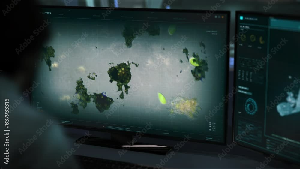 Scientific analysis of infusoria bacteria cell under the microscope ...