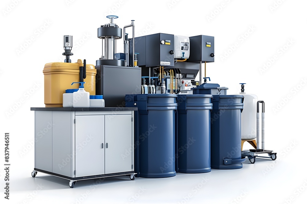 Medical Waste Disposal System Isolated on White Background Stock ...