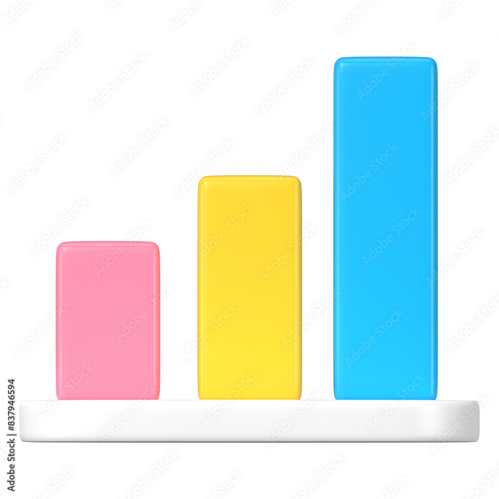Bar chart png 3D clipart, business growth analytics on transparent ...