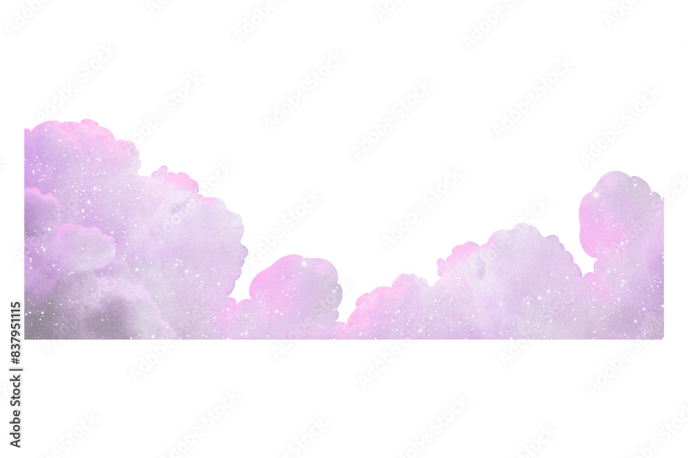Pastel cloud png border, purple design, transparent background Stock ...