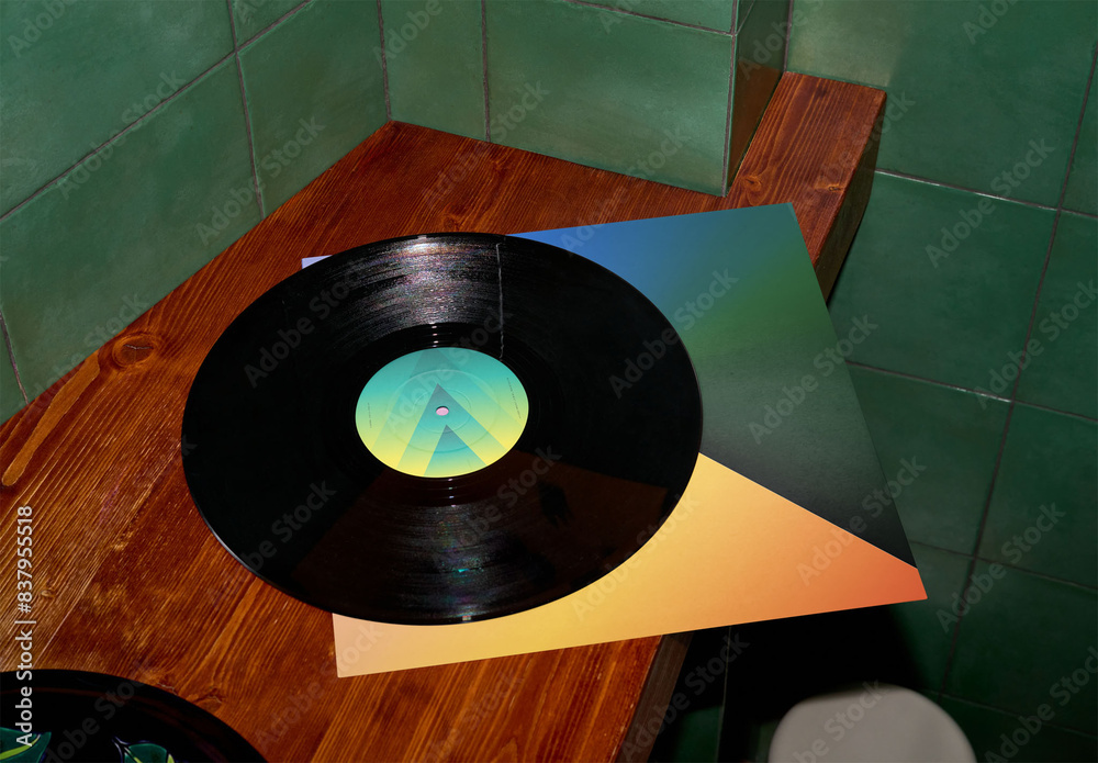 Mockup of LP album with customizable label and cover Stock Template ...