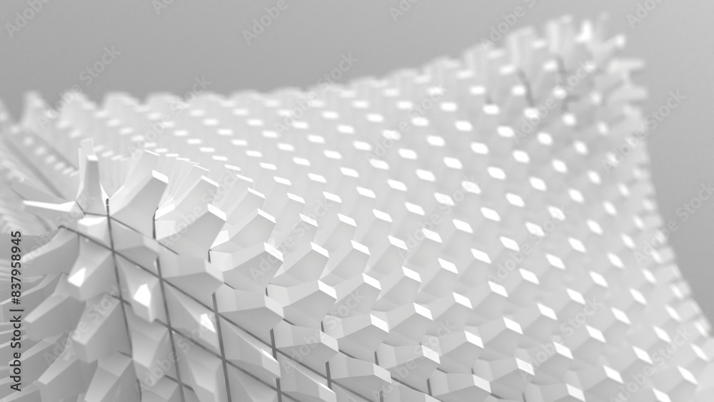 3D grayscale rendering of abstract structure. A simple, minimal, and ...