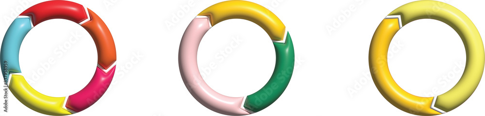 Circle diagram infographic set. Rotation round cycle vector scheme ...