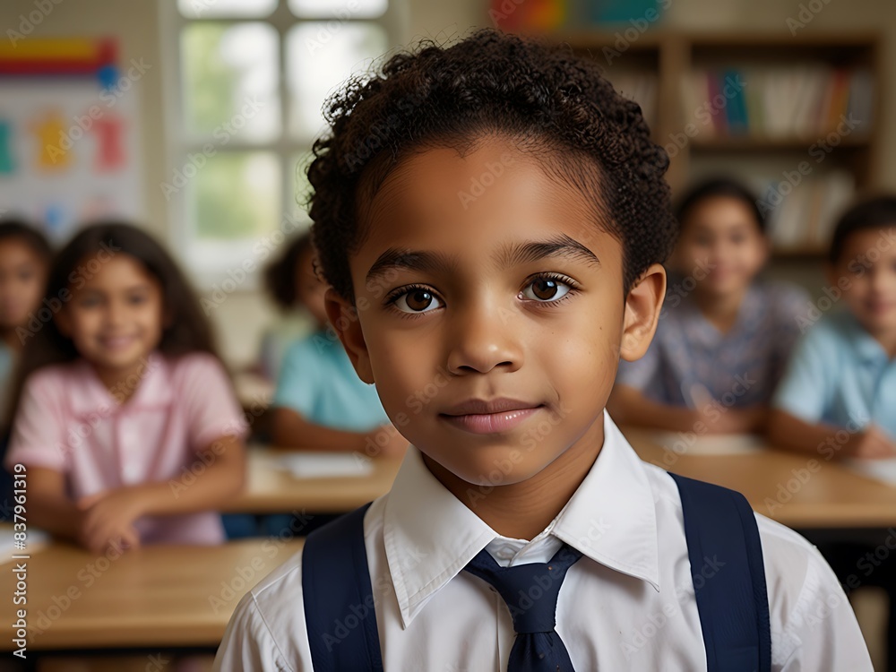 inclusive classroom scene featuring children from diverse backgrounds ...