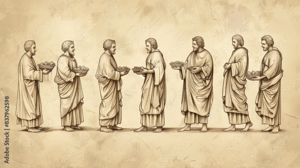 Biblical Illustration of the Parable of the Talents, Servant Burying ...