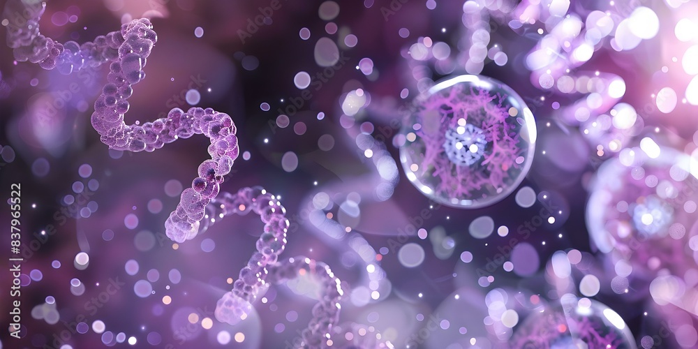 View of Human Cell Components Under a Microscope, Featuring Nucleus and ...