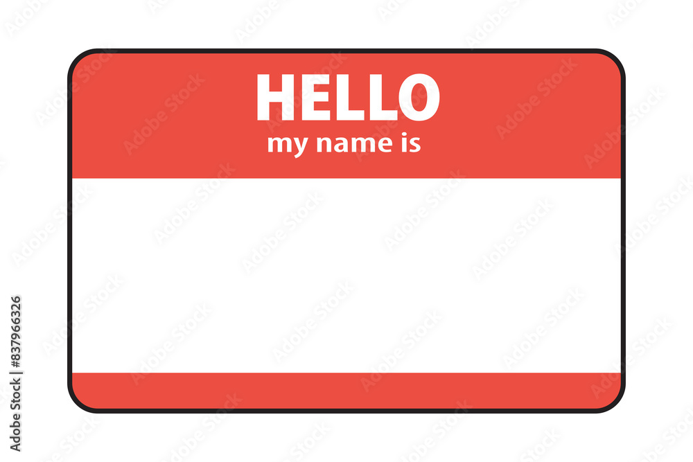 PNG hello my name is badge, transparent background Stock Illustration | Adobe Stock