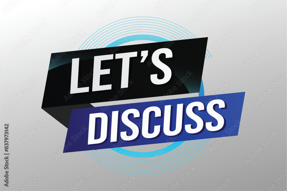 Let's discuss word concept vector illustration with lines 3d style for ...