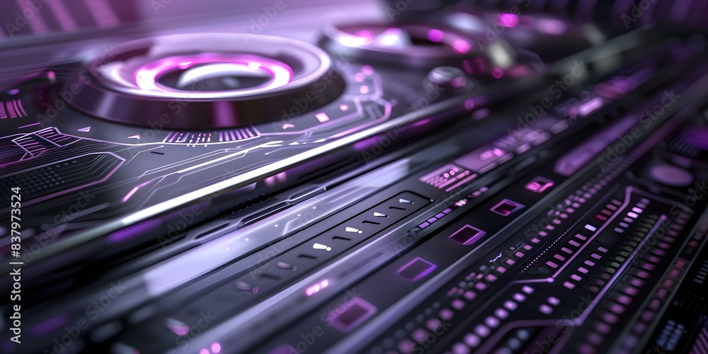 Enhanced Interface Design Futuristic 3D Control Interface with Metallic ...