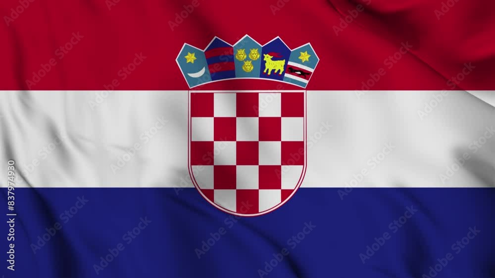 Croatia flag animation for background in 4k. Happy independence day ...
