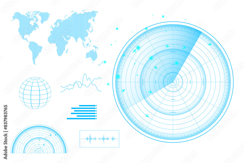 Png global radar monitor army infographics Stock Illustration | Adobe Stock