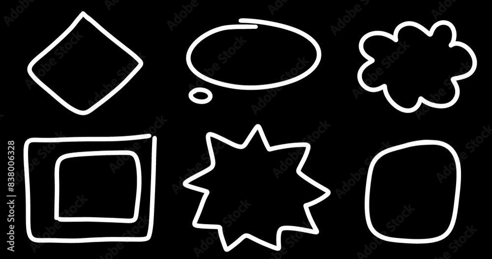 Pack of Animated Hand Drawn Doodle Frames and Speechbubble. Accents and ...