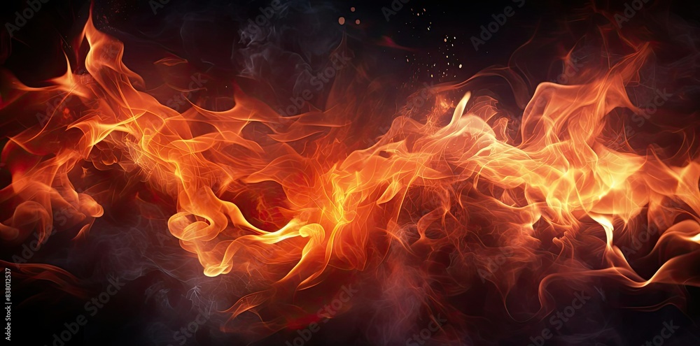 fire texture on a black background | a fire burns in a dark room, with ...