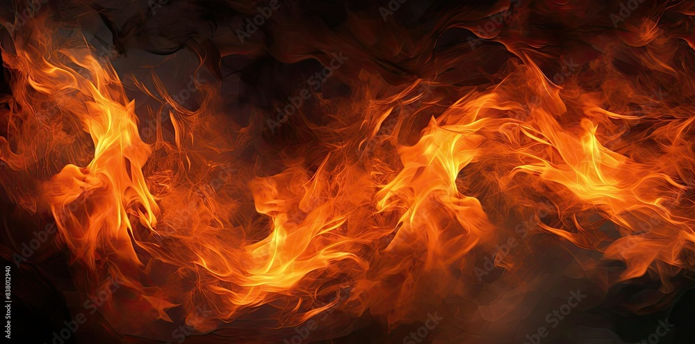 fire texture on a black background a fire burns in a dark room, with a ...