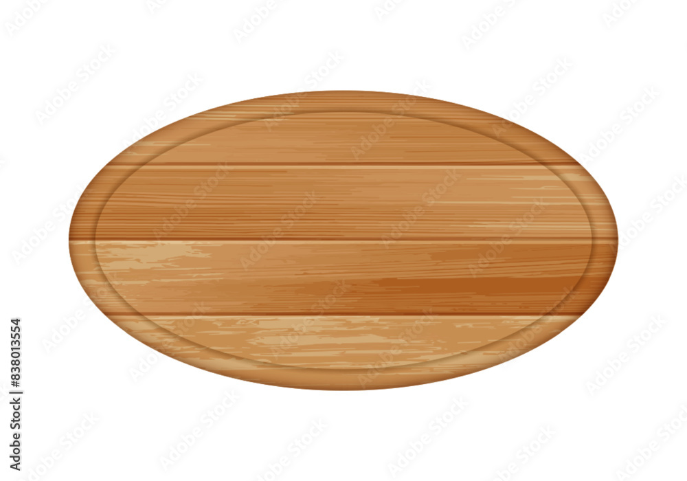Vector realistic brown wooden round plaque. Wood texture circle ...