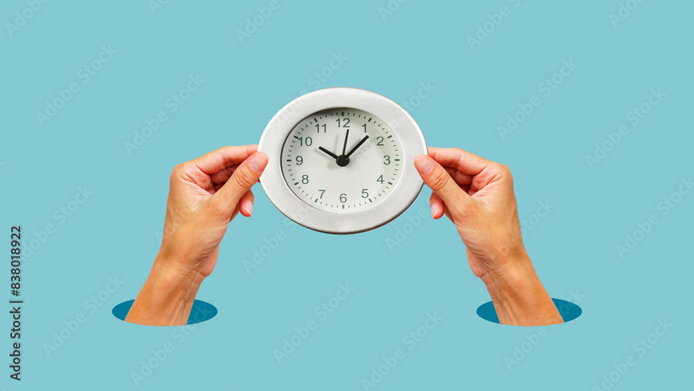 Flexible Work Schedule is shown with hands stretching the clock. Time ...