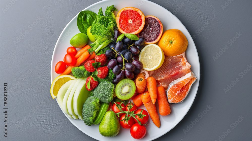 Nutrient-Rich Eating Plan: A plate filled with colorful fruits ...