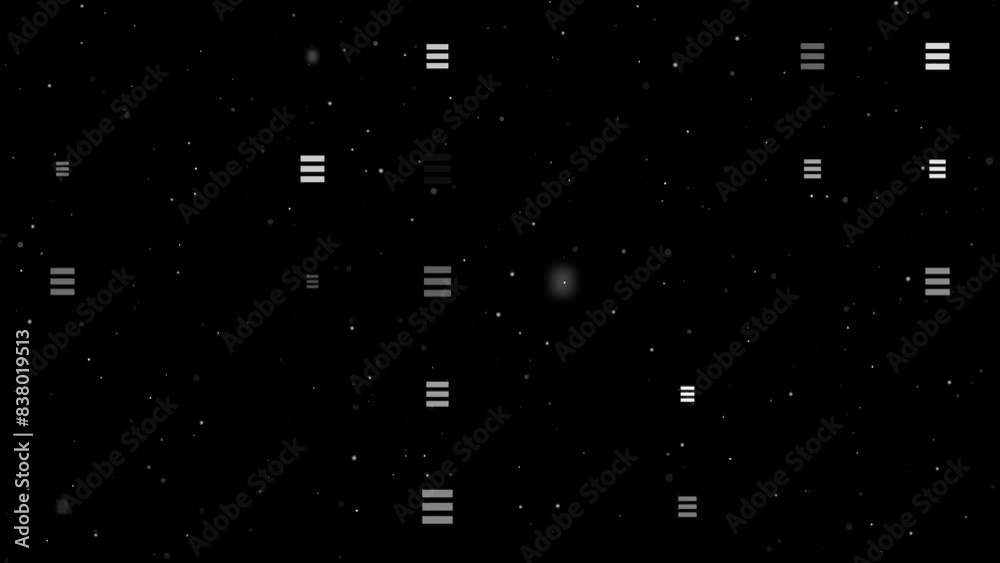 Template animation of evenly spaced identity symbols of different sizes ...