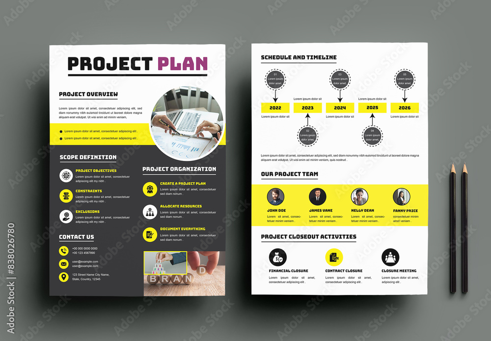Business Project Plan Layout Stock Template | Adobe Stock