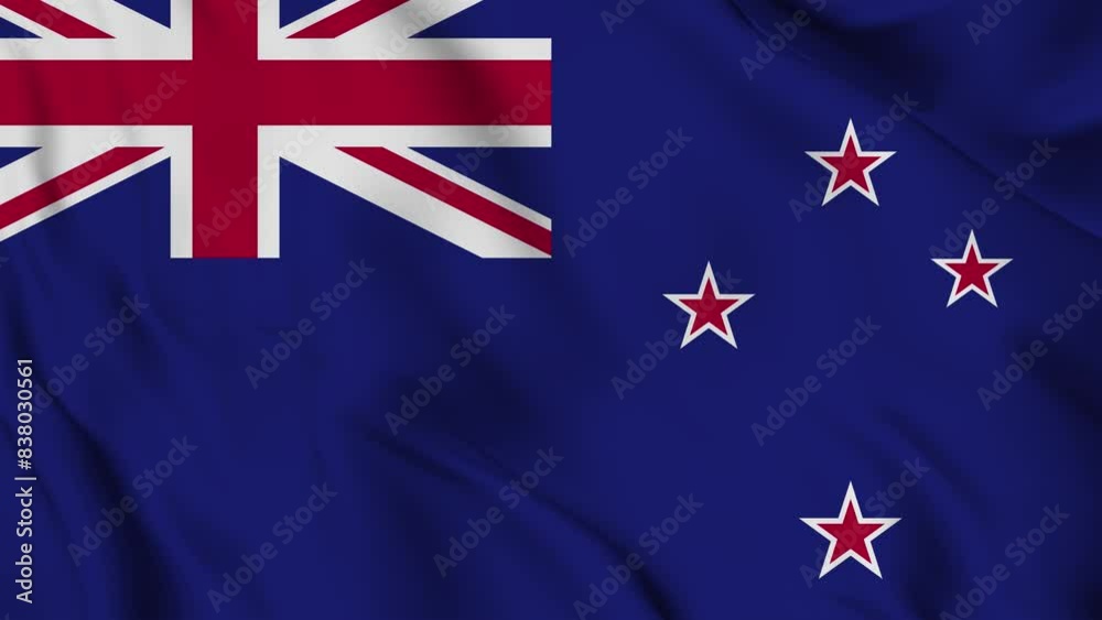 New Zealand flag animation for background in 4k. Happy independence day ...