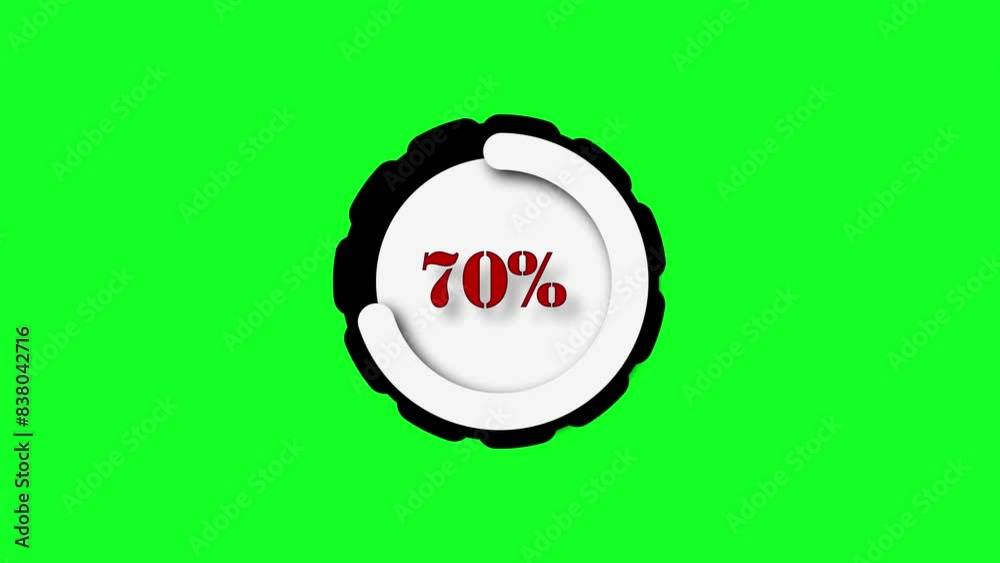 70% Pie Chart Percentage Animation, 0 to 70% circle round donut chart ...