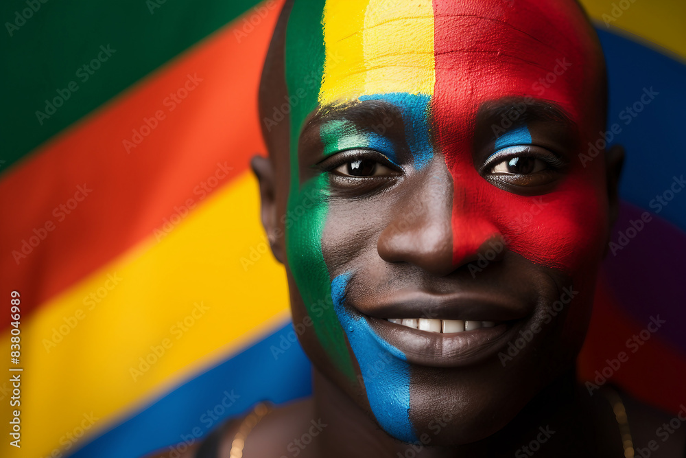 Nonformal stylish gay person on gay pride month holiday made by ...