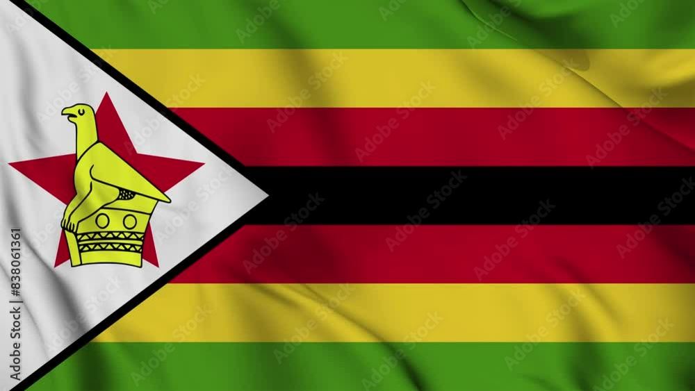 Zimbabwe flag animation for background in 4k. Happy independence day ...