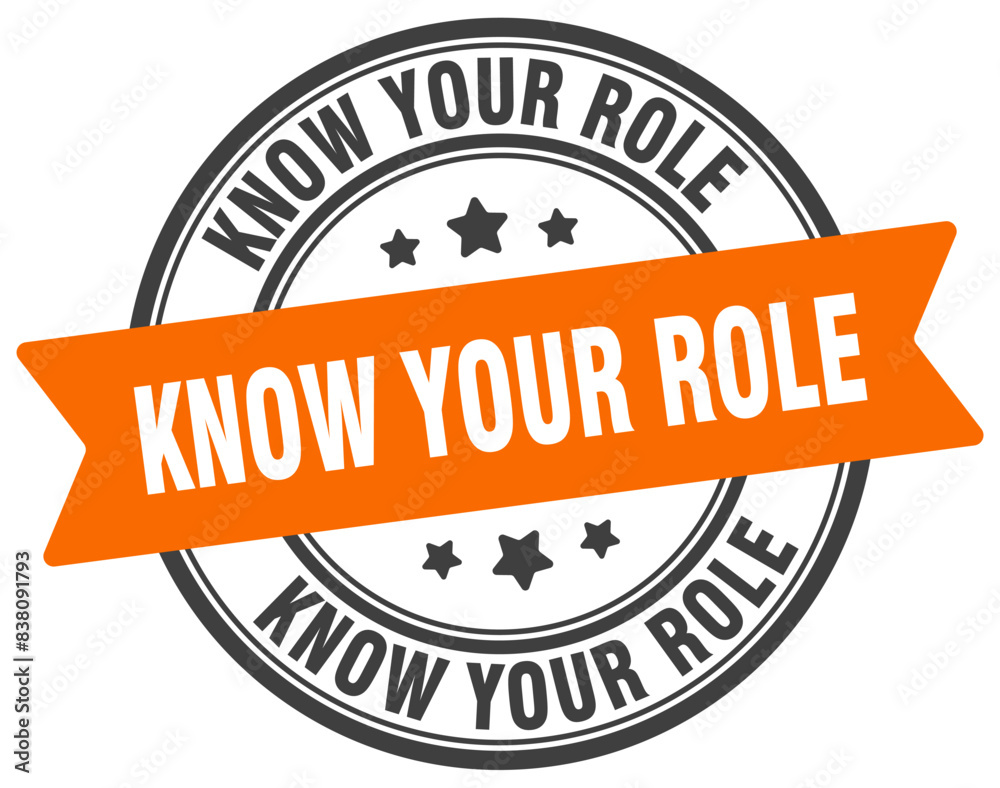 know your role stamp. know your role label on transparent background ...