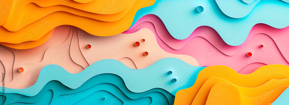 Layered Paper Cutout Background with Playful Textures, Fun and Playful ...