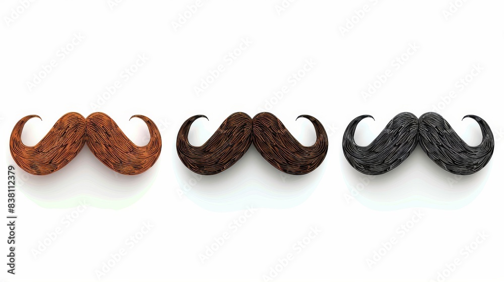 Animated moustache set isolated on white background Stock Illustration ...
