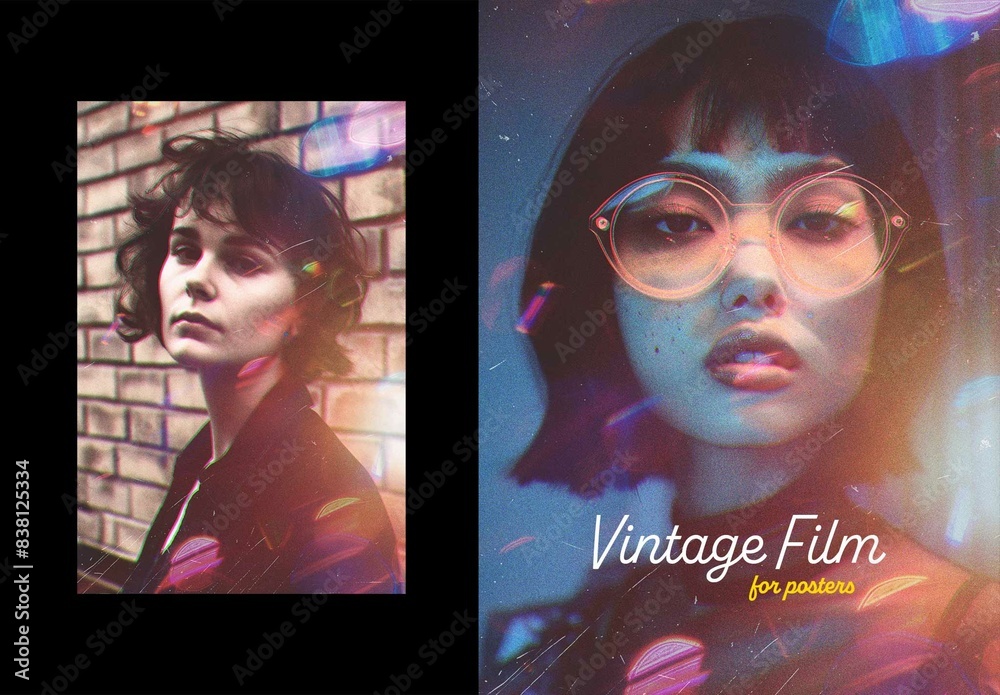 Vintage Film Poster Photo Effect Mockup With Generative AI Stock ...