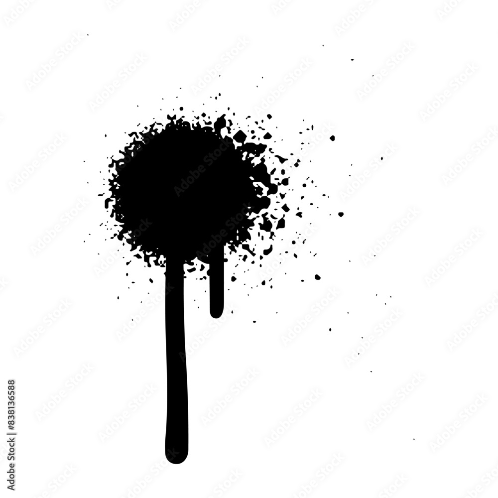 Spray paint dot. Splatter painted drip, grunge art circle texture ...