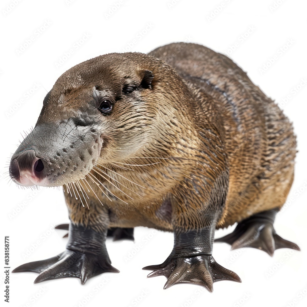 Platypus isolated on white background. High-resolution photo of unique ...