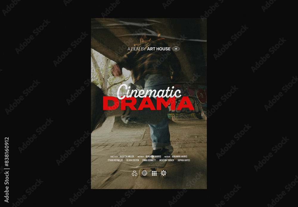 Cinematic Drama Movie Poster Template Layout Stock Template | Adobe Stock