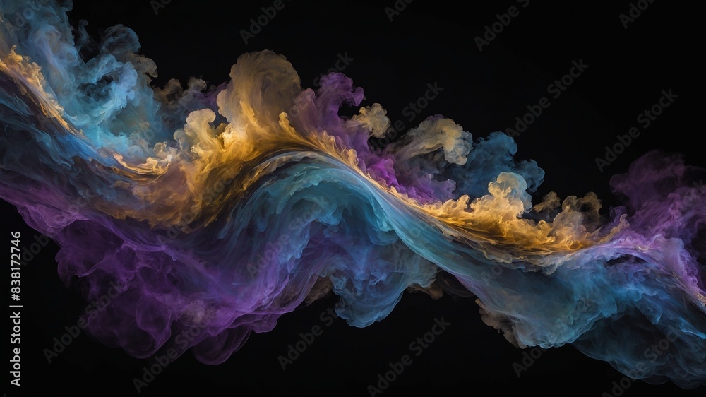 Dynamic swirl of colorful smoke creates visually striking image ...