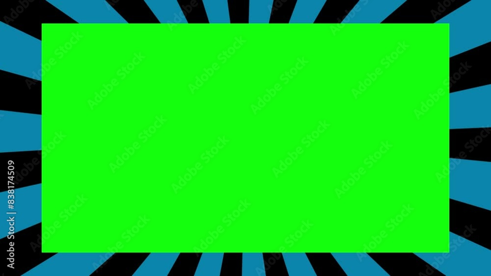 Rotation frame sunbrust animated background, cartoon, vintage, blue ...