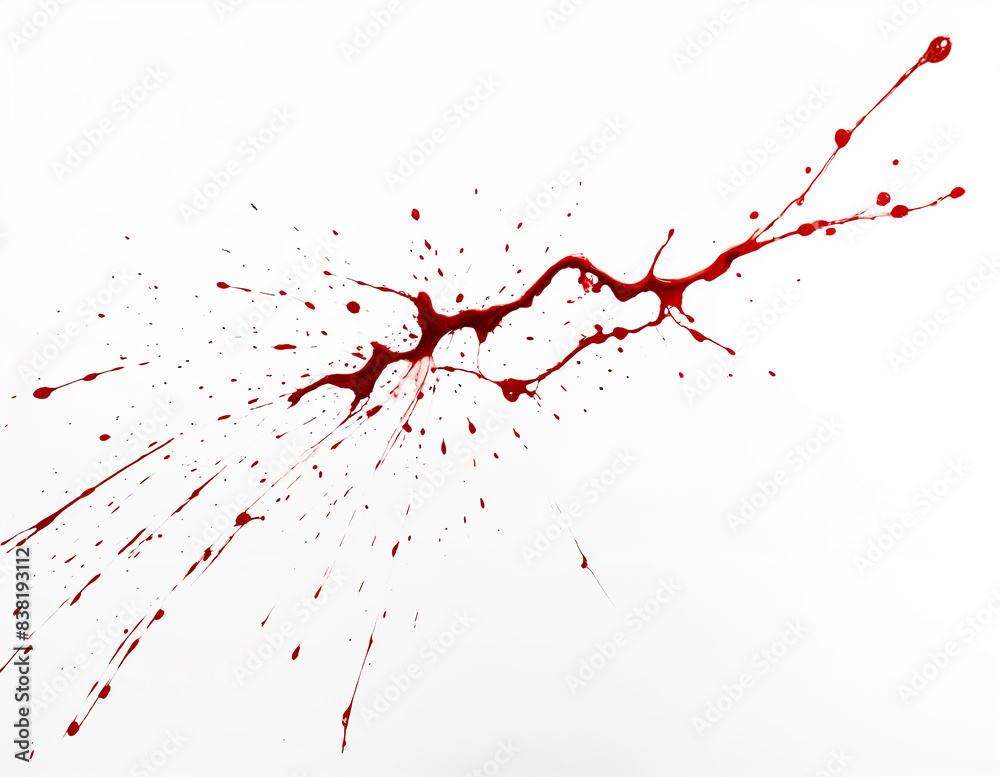 Red blood splatters isolated on white background, fake spatter of bloody splash Stock Photo ...