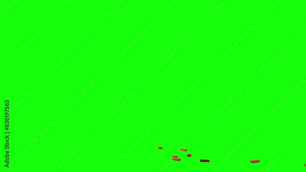 Bricks - Debris Bricks Side - mp4 - Green Screen Debris Effects: Alpha ...