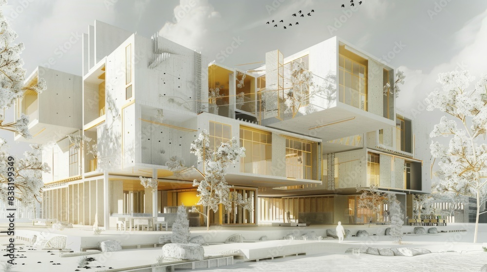 Development of disaster-resilient buildings, featuring reinforced ...