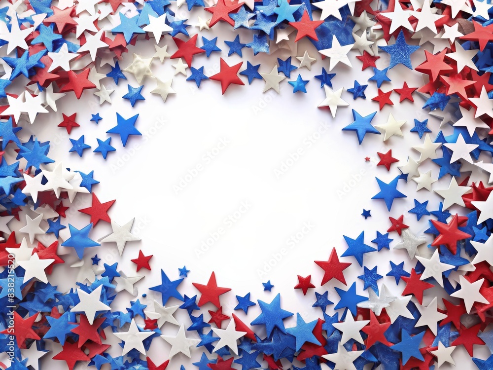 Red, blue, and white stars confetti overlay for festive and patriotic ...