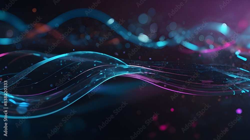 Futuristic Abstract Background with Bokeh and Tech Elements ...