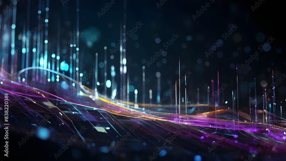 Futuristic Abstract Background with Bokeh and Tech Elements ...
