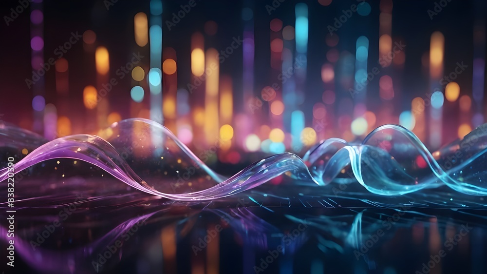 Futuristic Abstract Background with Bokeh and Tech Elements ...
