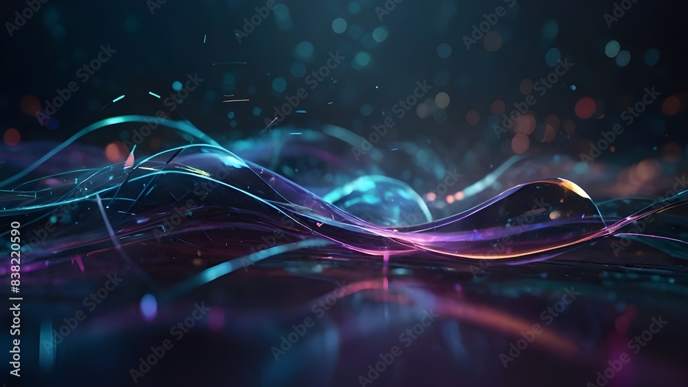 Futuristic Abstract Background with Bokeh and Tech Elements ...