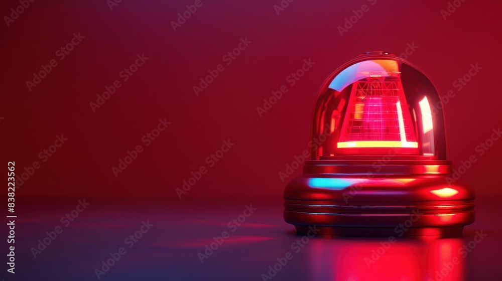 Red danger alarm bell or emergency notifications alert on rescue ...