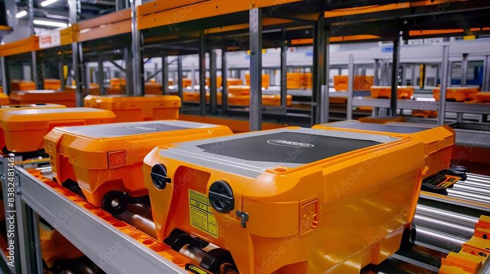 advanced parcel sorting robot system with amr and agv technology Stock ...