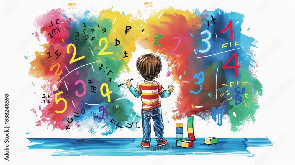 The child explores a magical math class where numbers dance and puzzles ...
