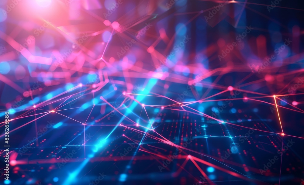 Abstract tech background illustration. Quantum computer architecture ...