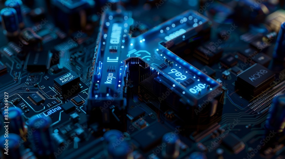 AI - Artificial Intelligence background (in german KI - Kuenstliche ...